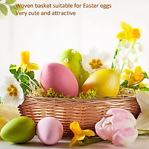 Chengu 9 Pieces Christmas Plastic Baskets for Gifts Empty Oval Basket with 10 Clear Bags Food Storage Basket Woven Empty Basket Gift Baskets for Christmas Party Gift Home Food Serving Storage Display