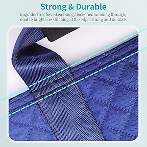 Positioning Bed Pad with Reinforced Handles,Reusable Washable Transfer Sheet for Turning, Lifting,Repositioning,45.7"X26.8" Soft Multipurpose Transfer Pad for Elderly, Incontinence,Caregiver,Blue