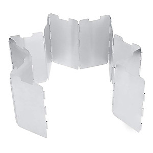 Camp Stove Windscreen, Stainless Steel 11-Plate Stove Windshield Lightweight Portable Stove Windscreen, for Outdoor Cooking BBQ Kitchen Home