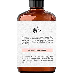 Brooklyn Botany Peppermint Essential Oil - Huge 4 Fl Oz - 100% Pure and Natural - Premium Grade with Dropper - for Aromatherapy and Diffuser