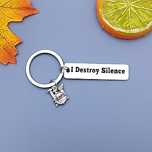 Drummer Gifts for Men Drum Keychain Music Note Keychain Music Keychain Percussionist Gifts Drum Player Band Gifts Musical Instrument Drum Jewelry Percussion Drum Gifts Birthday Christmas Gifts