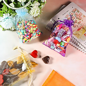 Woanger 500 Pieces Sheer Organza Bags Mesh Drawstring Pouches Bulk Empty Sachet Bags for Gift Jewelry Candy, Holiday Festival Birthday Wedding Party Favor Present (Multicolor, 4 x 6 Inch)