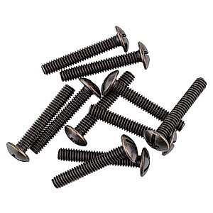 #8-32 X 1-1/4" Antique Brass Truss Head Machine Screws | Pack of 20 | Cabinet Door Knob, Dresser Drawer Pull Mounting Screws | MS5-SAB