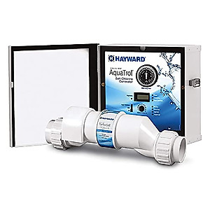 Hayward W3AQ-TROL-RJ AquaTrol Salt Chlorination System for Above-Ground Pools up to 18,000 Gallons with Return Jet Fittings, Straight Blade Line Cord and Outlet