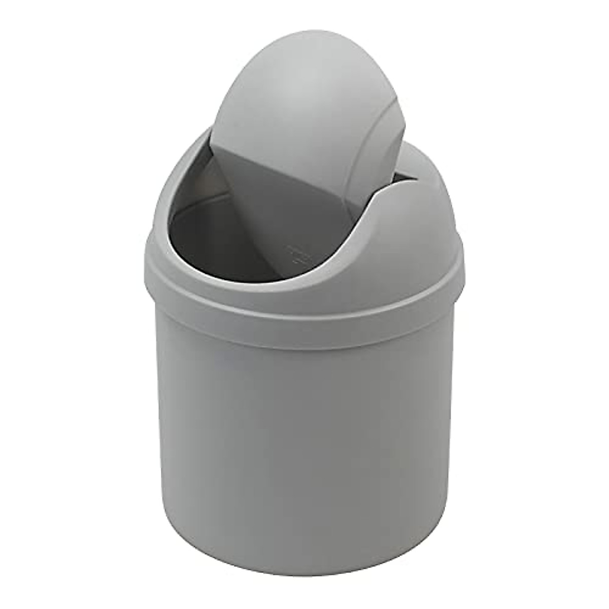 EudokkyNA Mini Desktop Trash Can, Tiny Trash Bin with Lid (Grey)
