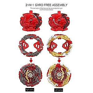 Bey Battle Burst Gyro Blade Toy Set Gift with Portable Box 12 Spinning Tops 2 Two-Way Launcher Metal Fusion Attack Top Battling Game Gift for Boys Children Kids