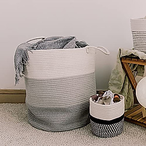 Large Laundry Baskets for Organizing Woven Baskets for Storage Mono Living Grey Hamper for Nursery White Grey Décor Baby Tall Laundry Basket Organizer Foldable Collapsible Independence Day