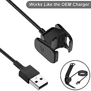 Charger for Fitbit Charge 3, Fitbit Charge 4, Replacement USB Charging Cable Clip Cord for Fitbit Charge 3/4 (2-Pack, 3.3ft)