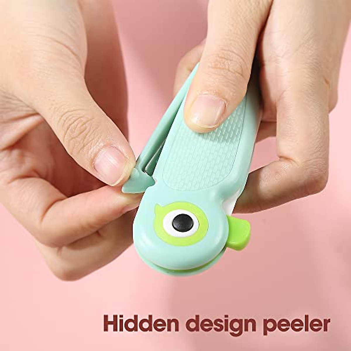 S.ROKE TTAN Portable Ceramic Paring Knife - 2.5 Inches Sharp Blade, Small Folding Knife, Cutter Peeler 2 in 1, Mini Cute Portable Fruit Knife for Travel, Camping (Pink + Green)