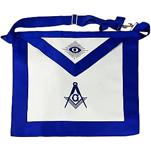 Masonic Blue Lodge Master Mason Apron with embroidery, 14x16 inch