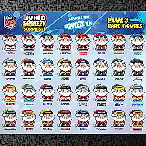 Party Animal Jumbo Santa Squeezy Surprise! One (1) Giant Capsule SqueezyMates NFL Series 1 Figure, Multicolor, 4 inch Tall