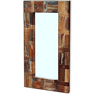 vidaXL Mirror Solid Reclaimed Wood-Framed 31.5"x19.7" Retro-Style Decoration