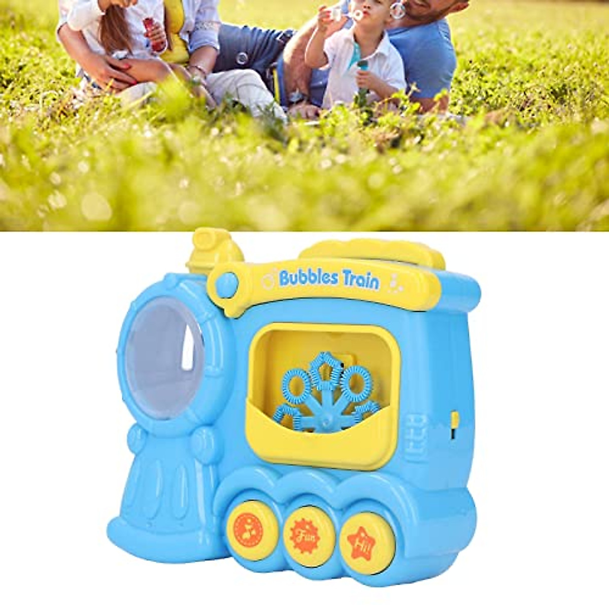 Automatic Bubble Blower Battery Operated Bubble Machine Bubble Maker Bubble Machine Electric Bubble Maker 8 Holes Automatic Bubble Blower Bubble Machine with Light Music for Indoor (Blue)