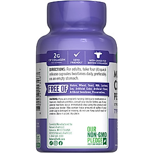Nature's Truth Multi Collagen Peptides Capsules | Types I, II, III, V, X | 2000 mg | 90 Count | Keto Friendly | Non-GMO and Gluten Free Supplement