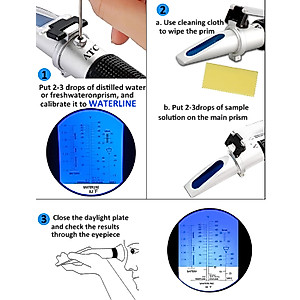 Antifreeze Refractometer in Fahrenheit Coolant Refractometer 4 in 1 Antifreeze Tester for Checking Freezing Point of Automobile Antifreeze System, Battery Fluid, Glycol, Coolant