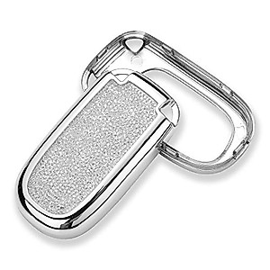 Royalfox 3D Bling Shiny Rhinstone Girly 3/4/5 Buttons Key fob case Cover Skin for Jeep Grand Cherokee Renegade,Fiat,Dodge Charger Challenger Dart Journey Durango,Chrysler 200 300 (Silver)
