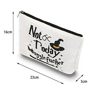 JYSILIYH Book Lover Makeup Bag Cosmetic Bag Girl Zipper Purse Travel Bag Wizard Hat Reading Lovers Gifts for Girl Women Birthday Anniversary Memorial Day Canvas Bag (Not Today)