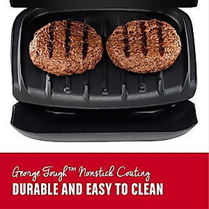 George Foreman GR0040B 2-Serving Classic Plate Grill, Black