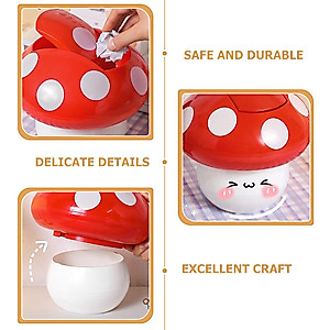 MAGICLULU Mushroom Mini Trash Can with Lid, Tiny Desktop Garbage Bin Plastic Mini Wastebasket Trash Can Cute Wastepaper Basket for Bathroom Vanity Tabletop Mushroom Decor