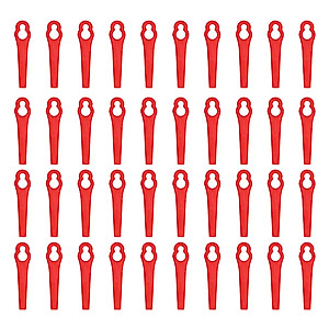 aqxreight Set of 40 Plastic Replacement Blades for Cordless Grass Trimmer, Strimmer, and Cutter