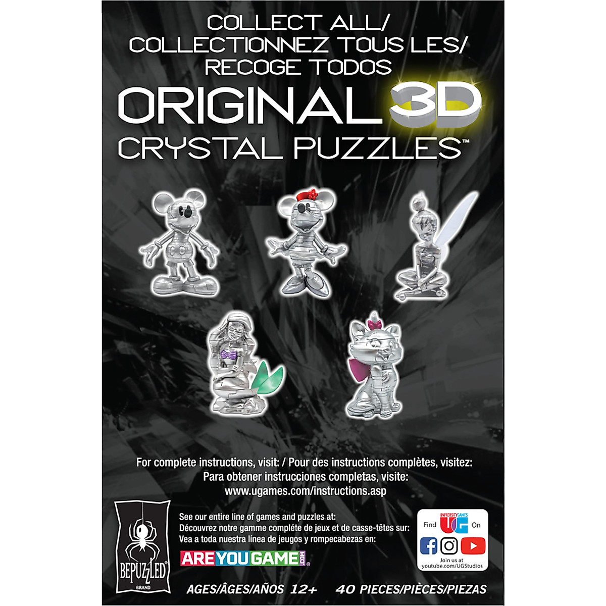 Bepuzzled, Disney Platinum Marie: Purr-fectly Charming 3D Crystal Puzzle Straight from The Aristocats, Ages 12 and Up