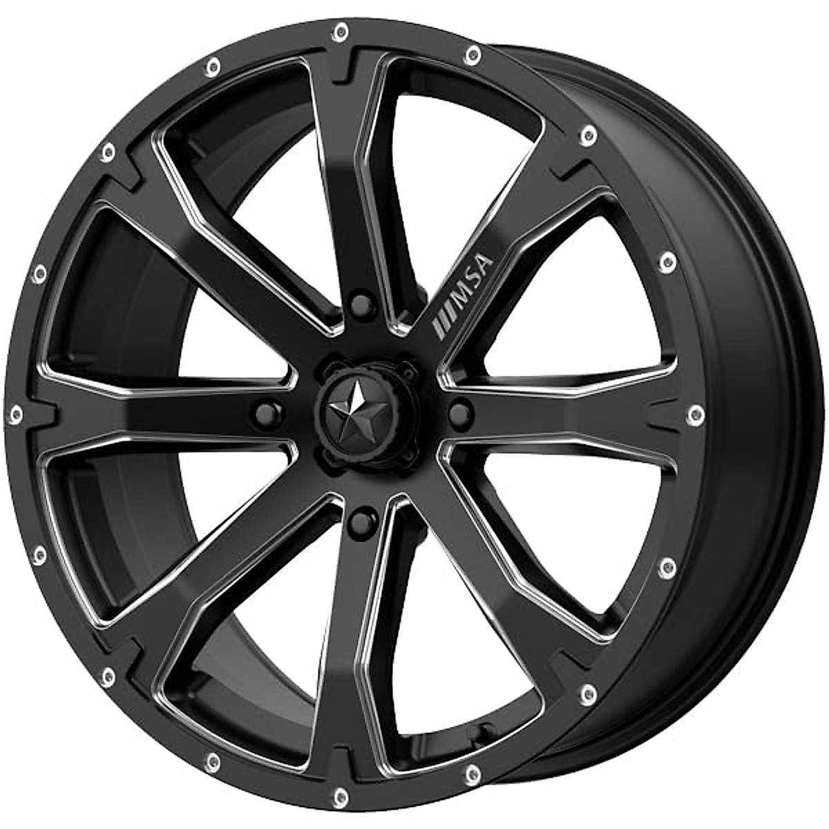 MSA Offroad Wheels MA42 15X7 4X110 S-BLK MILL 10MM - M42-05710
