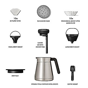 OXO Brew 12-Cup Coffee Maker With Podless Single-Serve Function,Silver