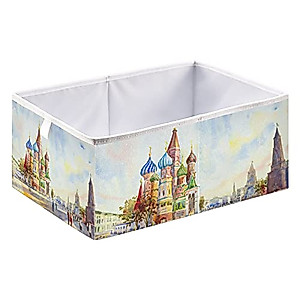 Cathedral Storage Basket Storage Bin Rectangular Collapsible Toy Boxs Nursery Storage Hamper Organizer for Boys Girls Toys