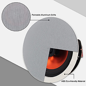 Herdio 6.5 Inch Ceiling Speakers Bluetooth (Pairs) 320 Watt Flush Mount in Wall Amplifier Receiver Perfect for Indoor Home & Covered Outdoor Porch