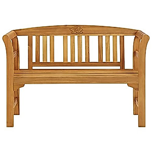 vidaXL Solid Wood Acacia Patio Bench Wooden Indoor Courtyard Lawn Seat Seating Sitting Chair Garden Terrace Bench with Backrest Furniture