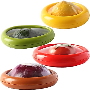 amusediy Silicone Food Storage Containers, 2025 New Silicone Fruit Storage Box, Fresh Preservation Box,Reusable Fruit Containers for Fridge Keep Fresh (4 Pcs)