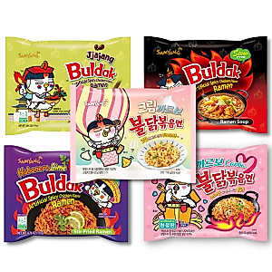 Samyang Buldak Korean Spicy Ramen 5 Flavor Variety Pack - TikTok Ghost Spicy Noodle Challenge