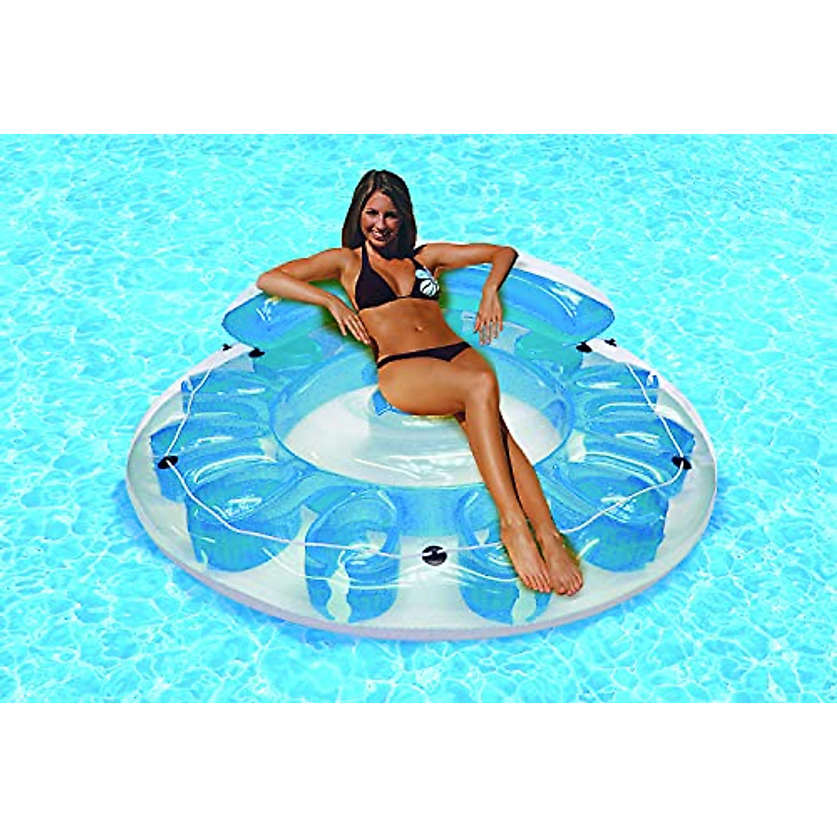 Poolmaster 06621 Water Pop Island Swimming Float and Pool Lounge, Large, Blue