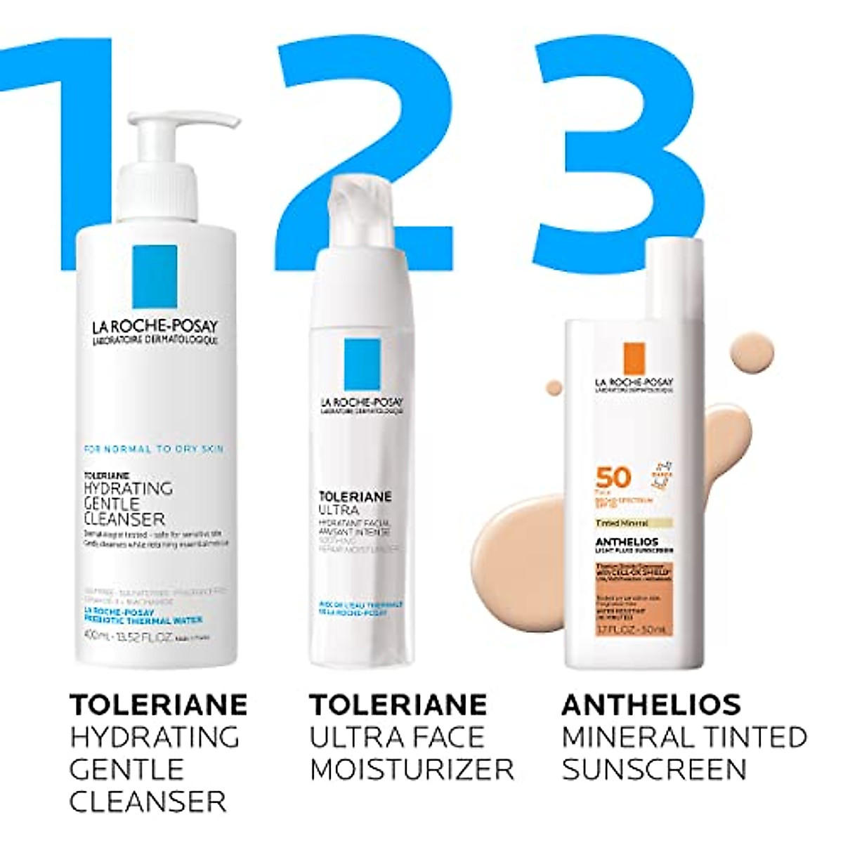 La Roche-Posay Anthelios Tinted Sunscreen SPF 50, Ultra-Light Fluid Broad Spectrum SPF 50, Face Sunscreen with Titanium Dioxide Mineral Face Sunscreen, Universal Tint, Oil-Free