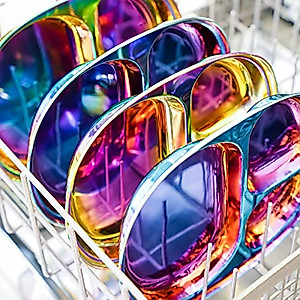 Ahimsa Stainless Steel Balanced Bites Plate | 1 x Divided Plate | Toddler Dishware | No Plastic | 100% BPA Free | Dishwasher Safe (Iridescent Blue)