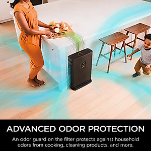 Shark HE402AMZ Air Purifier 4 True HEPA with Microban Protection, Advanced Odor Lock, 4 Fan, Grey (Renewed)