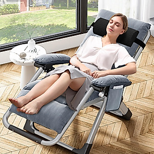 NAIZEA Living Room Chairs Folding Chair Recliner Chair for Living Room, Folding Lounge Chair Reclining Patio Chairs with Mattress for Indoor Outdoor, Adjustable Folding Cots Sleeping Cots for Adults