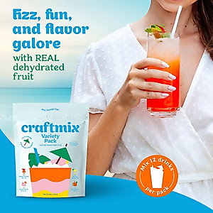 Craftmix Variety Pack, Makes 12 Drinks, Skinny Cocktail Mixers, Mocktails Non-Alcoholic Drinks - Made With Real Fruit - Vegan Low-Carb, Low-Sugar, Non-GMO, Dairy Free, Gluten Free, Easy to Mix