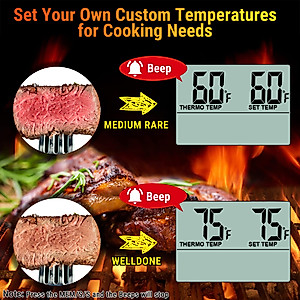 ThermoPro TP-16 Large LCD Digital Cooking Food Meat Smoker Oven Kitche+ ThermoPro TP420 Two-in-One Infrared Thermometer with Meat Probe, Instant Read Digital Meat Thermometer for Cooking