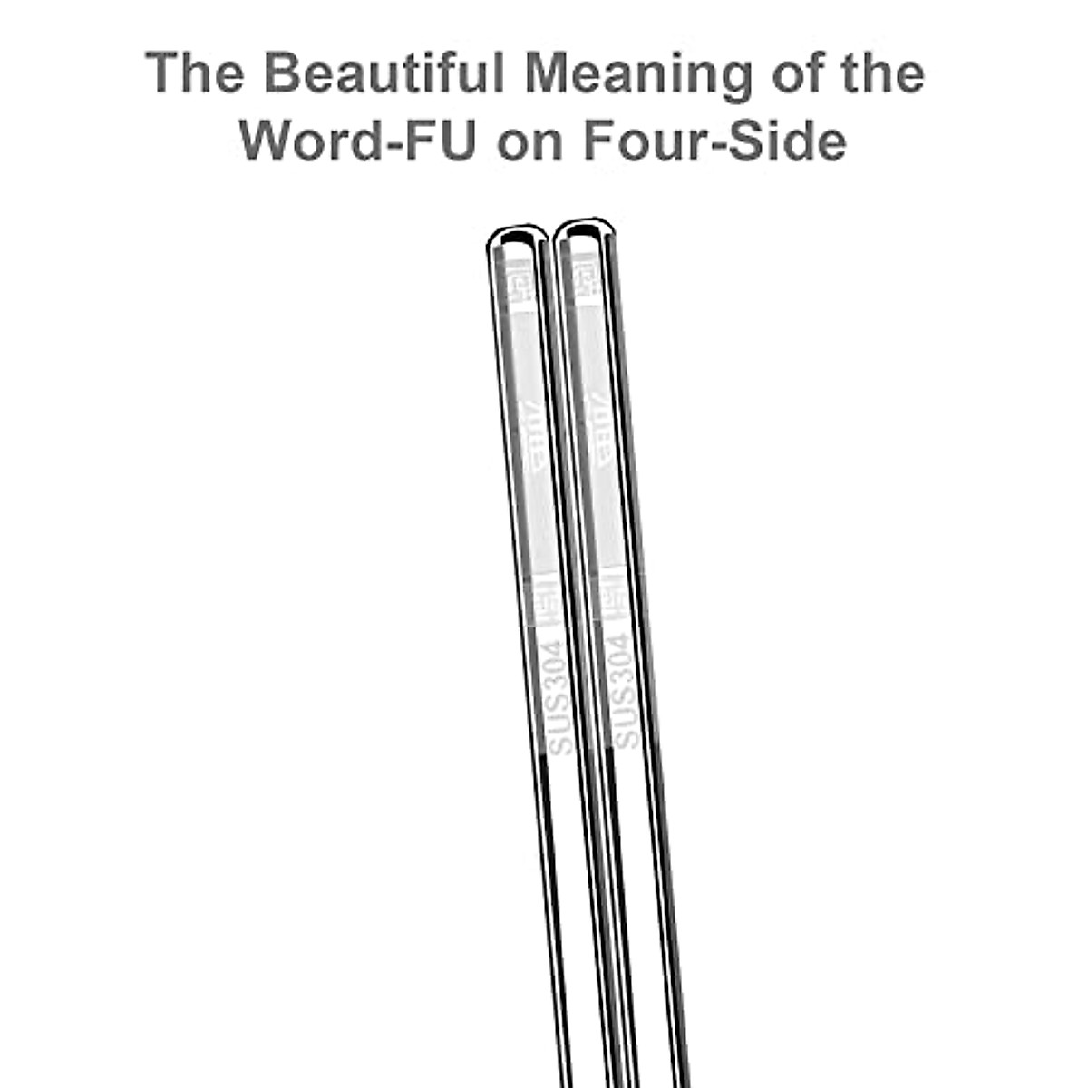 YTLX 5 Pairs Premium Stainless Steel Metal Chopsticks, Reusable Silver Chopsticks Dishwasher Safe, Square Lightweight Non-Slip Chop Sticks Easy to Use for Home Kitchen Hotel Restaurant