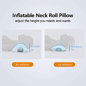 RESTCLOUD Adjustable Neck Roll Pillow, Neck Pillow for Pain Relief Sleeping, Memory Foam Cervical Pillow for Neck Pain Relief