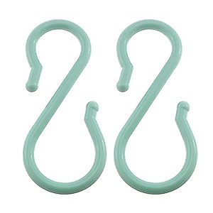 E-outstanding 4pcs Plastic S Shaped Double Head Hanger Hook Bathroom Nail Hooks Wardrobe Clothes S Hooks, Blue M Size 12cm