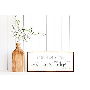10x20 inches, As For Me And My House We Will Serve The Lord - As For Me And My House We Will Serve The Lord Sign - Scripture Wall Art - Bible Verse Sign - Wall Art Framed - Joshua 24:15