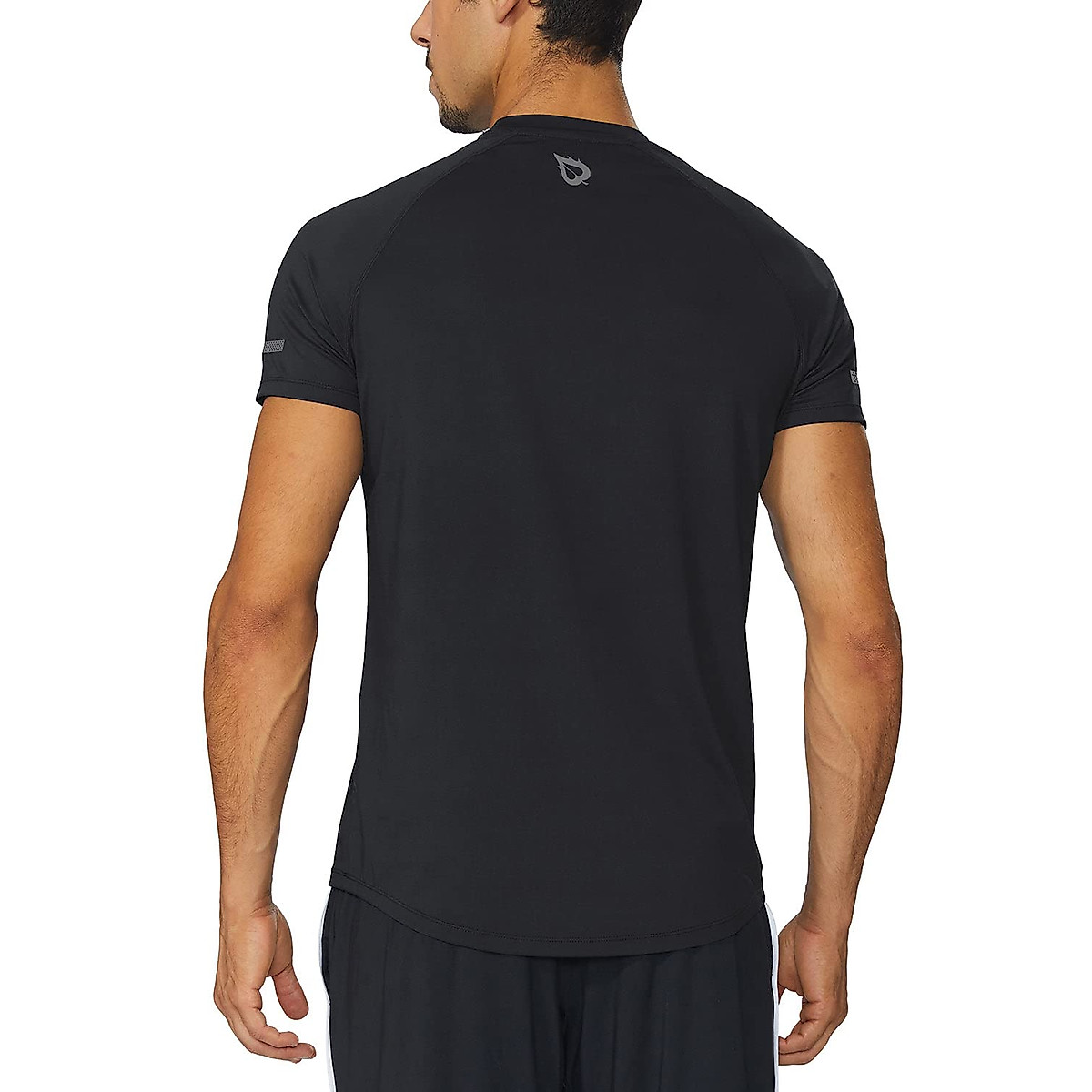 BALEAF Men's Running Shirts Workout Short Sleeve Athletic Gym T-Shirt Quick Dry Black M