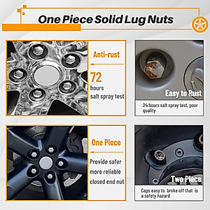 MIKKUPPA 9/16-18 One-Piece Chrome OEM Factory Style Large Acorn Seat Lug Nuts Replacement for 2005-2010 Dodge Dakota, 2004-2009 Dodge Durango, 2002-2011 Dodge Ram 1500 Factory Wheels