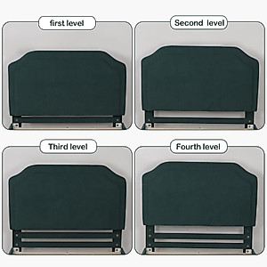 Getifun Upholstered Kids Twin Bed Frame, Velvet Wooden Kids Bed with Adjustable Headboard (Green)