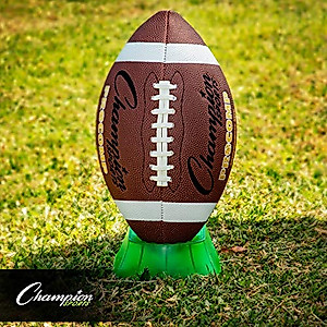 Champion Sports Triplex 3-in-1 Premium Football Kicking Tee for Kickoff Practice, 1” - Ball Holder Tees for Footballs - Kicking Block and Accessories for Adults, Kids, Coaches