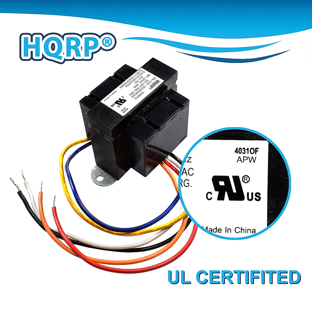 HQRP 120V-240V to 24V 40VA Transformer Compatible with Nest, Ecobee, Sensi, Honeywell Thermostat, Nest Doorbell and All Versions of Ring Doorbell Power Supply Adapter Door-Bell 120v-240v-to-24v, UL