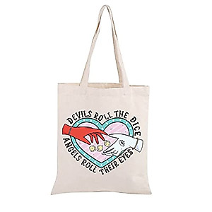 TOBGB Album Inspired Tote Bag Romantic Songs Lyrics Gifts Singer Fans Tote Lyrics Gifts Gifts for Music Lovers (Devils Roll Tote)