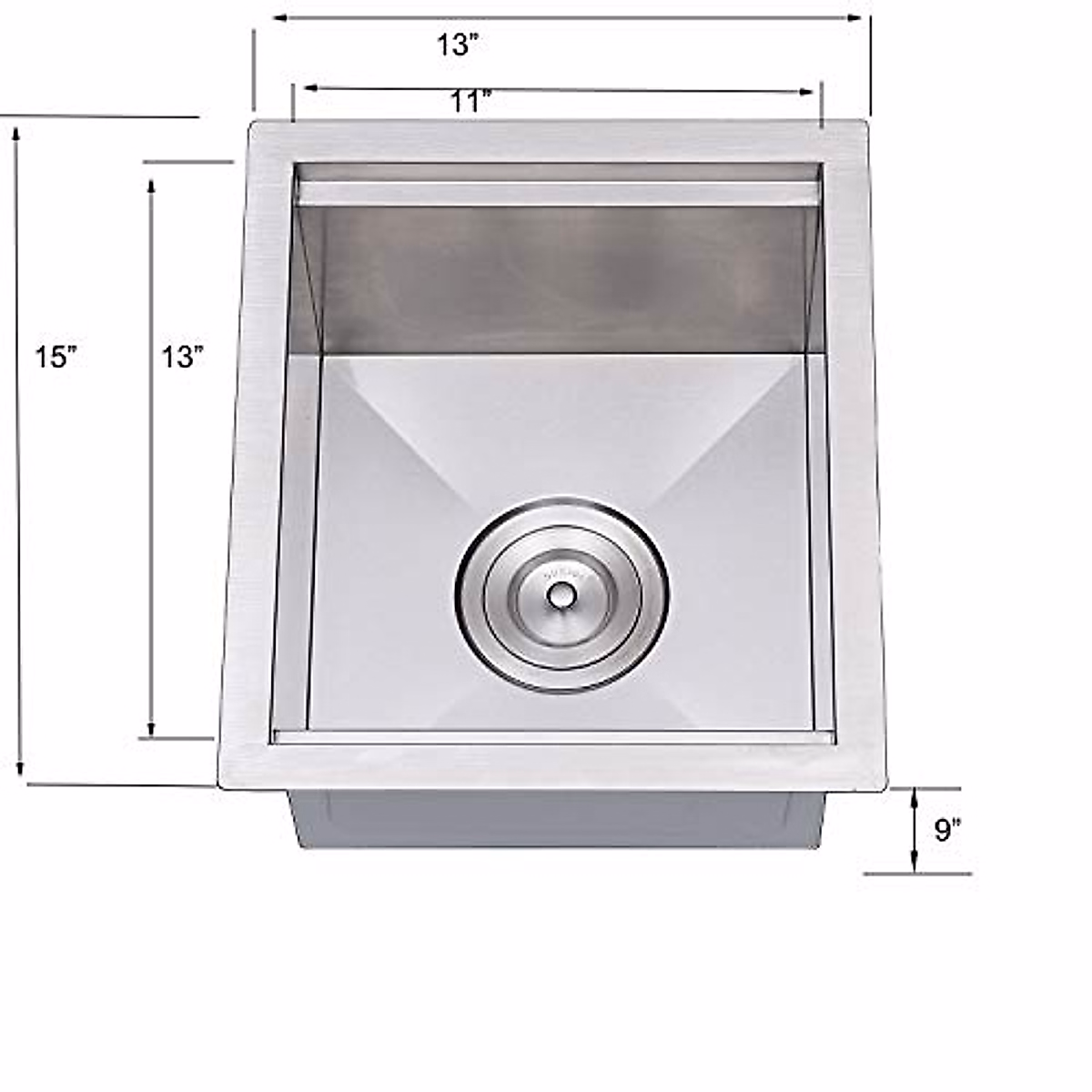 KINGO HOME 13x15 Inch Stainless Steel Small Bar Sink Undermount, Drop In Bar Sink Workstation 16 Gauge Ledge RV Kitchen Single Bowl Kitchen Wet Bar Prep Sink with Accessories